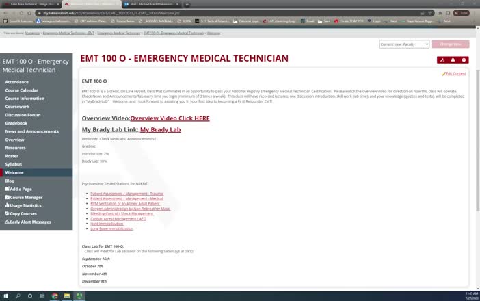 EMT 100 Online Overview Video