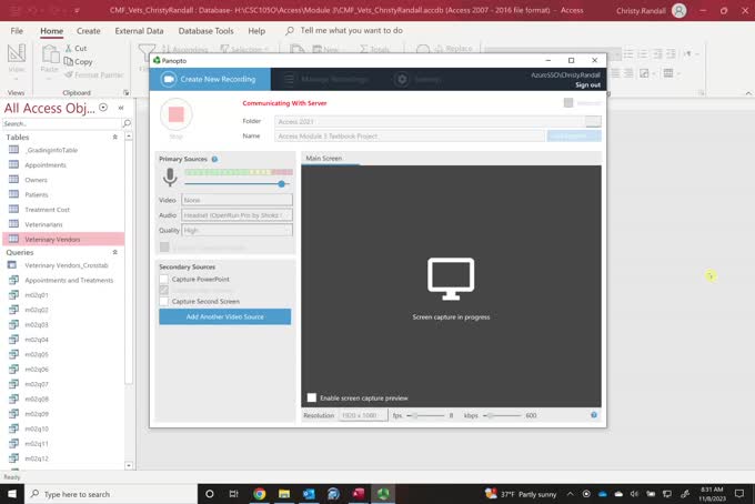 Access Module 3 Textbook Project